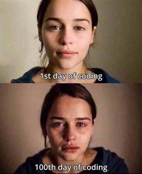 1st day of coding vs 100th day of coding