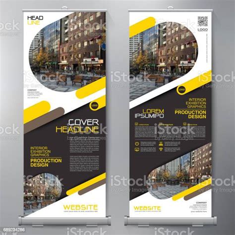 비즈니스 롤업 됩니다 Standee 디자인입니다 배너 템플릿입니다 프레 젠 테이 션 그리고 브로셔 전단지입니다 벡터 일러스트 레이 션 0명에 대한 스톡 벡터 아트 및 기타