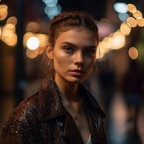 Premium Ai Image Illumination Cinematic Shot Of A Woman In The Night