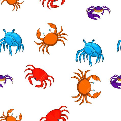 Crayfish Pattern Seamless Background Cartoon Fresh Decoration