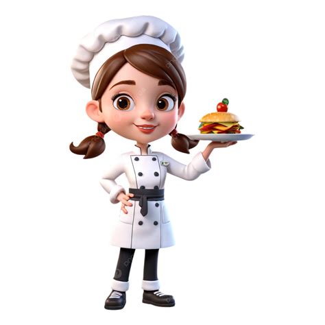 Cute Girl Chef Cartoon