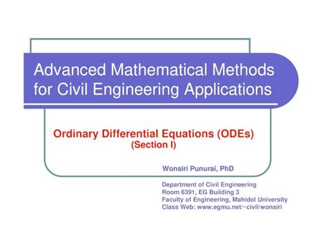 Pdf Advanced Mathematical Methods For Civil Engineering Applications