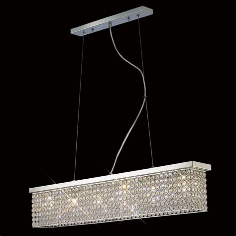 Pendant Rectangular 6 Light Chrome Crystal Discover More