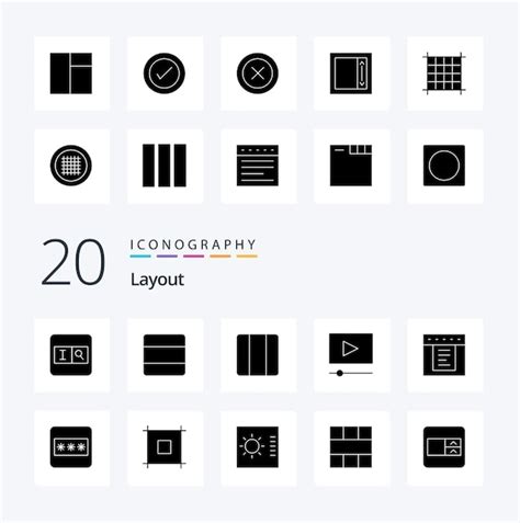 Free Vector Layout Solid Glyph Icon Pack Like Field Tabs Grid Dropdown Movie