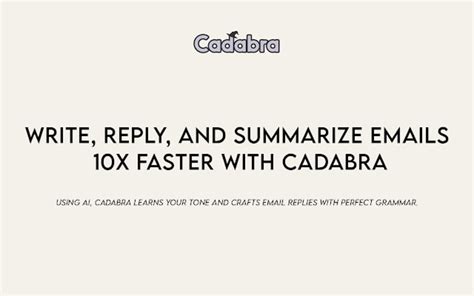 Cadabra Maximize Email Efficiency With Ai For Google Chrome
