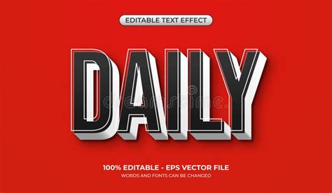 Editable 3d Black And White Text Effect On A Red Background Simple And Minimalist Graphic Style
