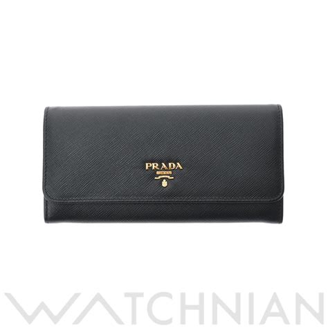 長財布 黒ゴールド金具 1mh132 サフィアーノレザー Prada プラダ レディース 【未使用品】 財布・小物 Watchnian