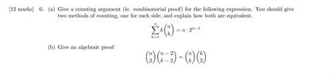 solved marks] 6 a give a counting argument ie