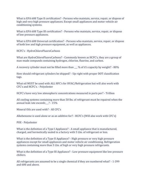 Solution Epa 608 Certification Studypool