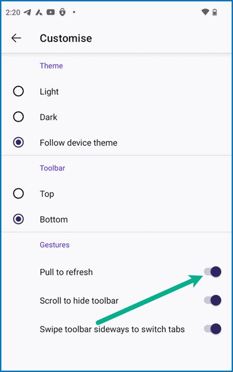 Disable Or Enable Pull To Refresh In Firefox For Android