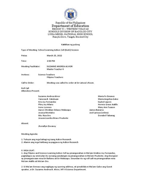 Katitikan Ng Pulong Pdf