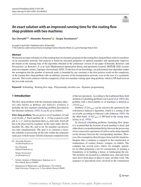 An Exact Solution With An Improved Running Time For The Routing Flow Shop Problem With Two
