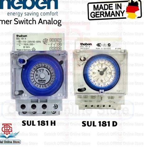 Jual Timer Switch Analog 100 240v Ac 24 Jam Theben Sul 181 D H Original Sul 181 H Tanpa