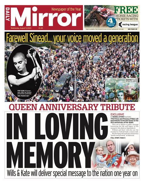 Daily Mirror Front Page 9th Of August 2023 Tomorrows Papers Today
