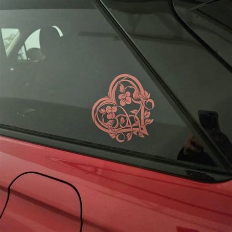Rose Flower Heart Vinyl Decal Car Decal Car Stickers Car Accessories