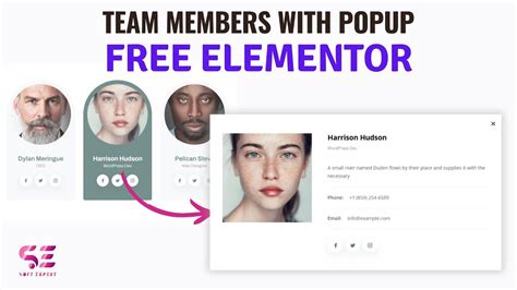 How To Add Team Members With Popup In Free Elementor Youtube