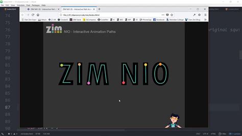 ZIM Bubbling 76 Wiggle Animation On Path HTML Canvas JavaScript