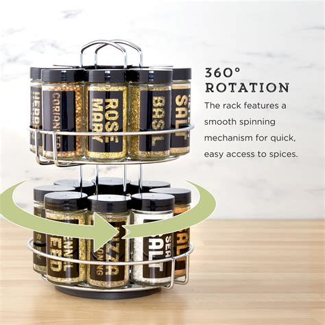 Buy Kamenstein Filled 16 Jar Chrome Wire Revolving Spice Rack Online At