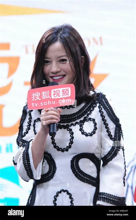 Chinese Actress Zhao Wei Smiles During A Press Conference For Her Tv