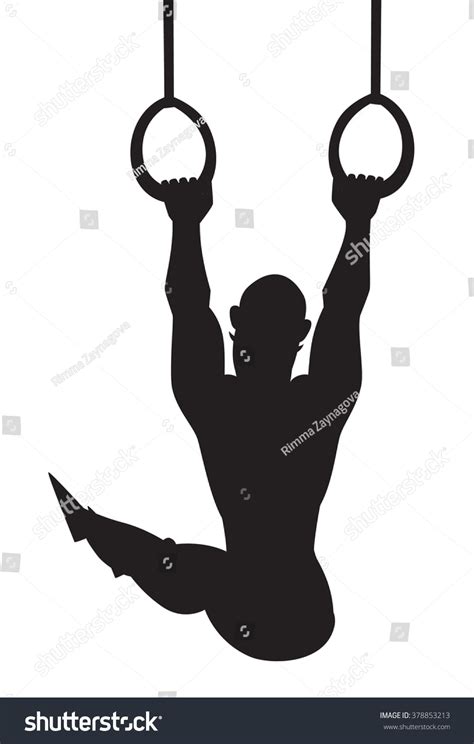 Silhouette Vector Illustration Gymnastics Rings Cartoon Stock Vector Royalty Free