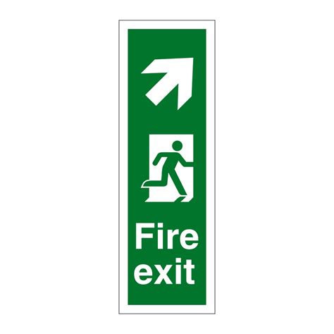 Fire Exit Arrow Up Right Sign British Safety Signs