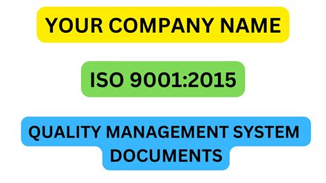 Iso 9001 2015 Document Templates Quality Management System Qms Applicable To All