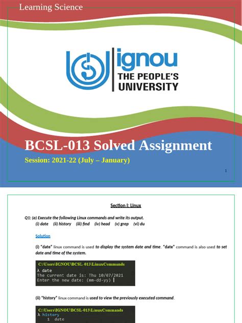 Bcsl 013 Solved Assignment 2021 2022 Pdf Computer File Operating