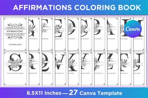 Affirmations Coloring Book Canva Graphic By SM INTERIOR Creative Fabrica