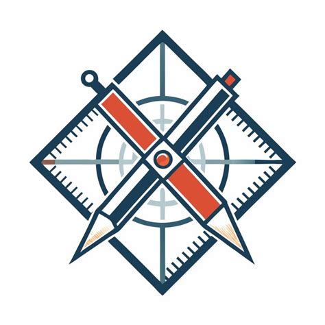 A Geometric Logo Using A Compass And Ruler In A Cross Pattern