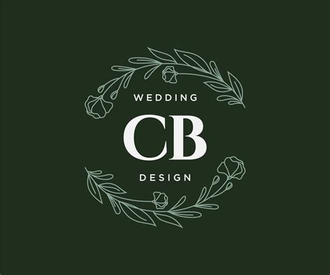 Cb Initials Letter Wedding Monogram Logos Collection Hand Drawn Modern