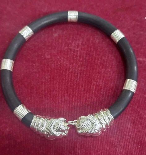 97 Striped Men Silver Rubber Kada Size 13 Cm 10 Gm At ₹ 750piece