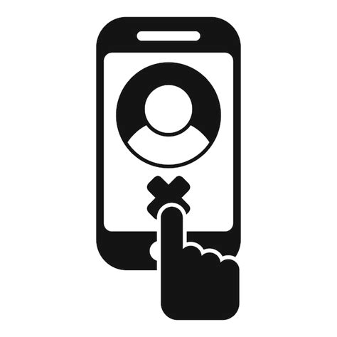 Premium Vector Finger Pressing Delete Contact Button On Smartphone Screen