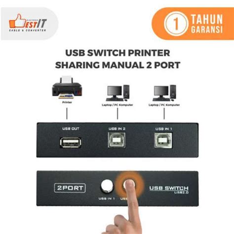 Jual Usb Switch Manual Printer 2 Port Data Switcher 1 2 Usb Printer Nyk Di Seller Velvet Store