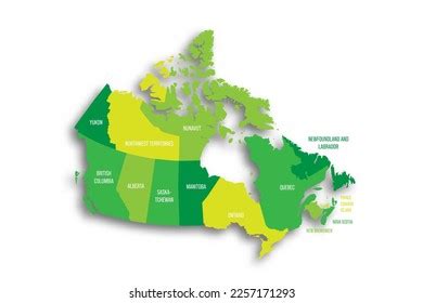 Canada Political Map Administrative Divisions Stock Vector Royalty