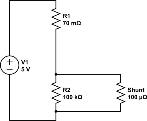 current measurement better design for a shunt resistor load on a