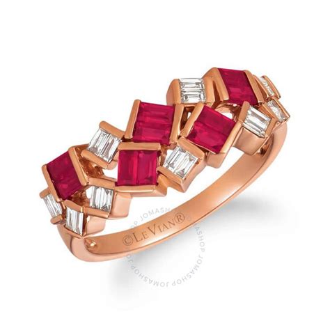 Le Vian Ladies Passion Ruby Rings Set In 14k Strawberry Gold 723833