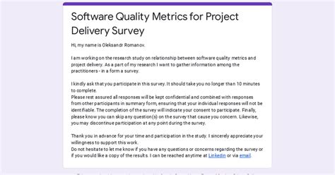 software quality metrics for project delivery a survey 🙋 questions the club software