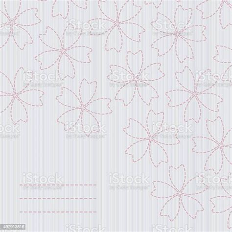 분재 Fancywork Sashiko 카드 사쿠라 꽃 2015년에 대한 스톡 벡터 아트 및 기타 이미지 2015년 계절