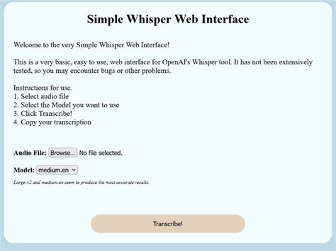A Very Basic Simple Whisper Web Interface Incredigeek