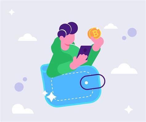 Premium Vector Vector Young Man With Golden Bitcoin Cryptocurrency Mining Technology Vector