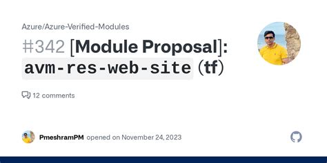 Module Proposal Avm Res Web Site Tf Issue Azure Azure Verified Modules Github