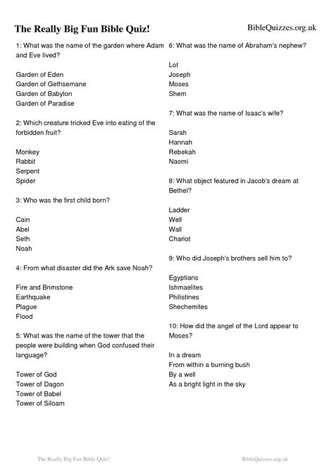 Ultimate Hard Bible Quiz Questions And Answers PDF Test Your Biblical