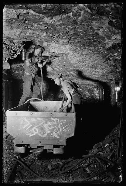 Miners Working Coal Face Powell Duffryn Colliery South Wales June
