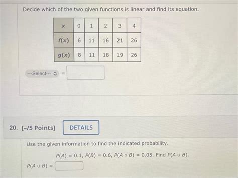 Solved Decide Which Of The Two Given Functions Is Linear And Chegg