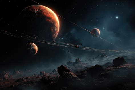 Premium Ai Image Satellite Deploying Probes Towards An Exoplanetary System