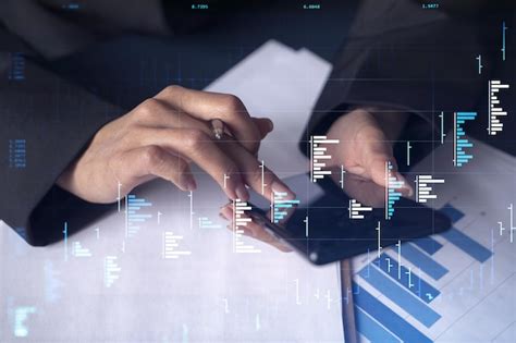 Premium Photo A Woman Financial Trader In Formal Wear Is Checking The Phone To Sign The