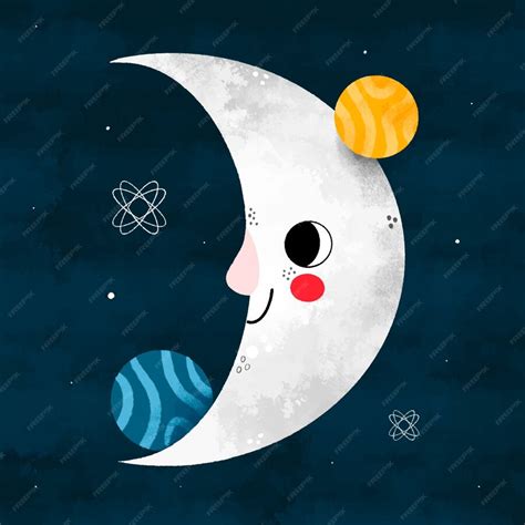 손으로 그린 초승달 그림 그리기 무료 벡터