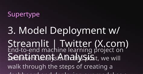 3 model deployment w streamlit twitter sentiment analysis