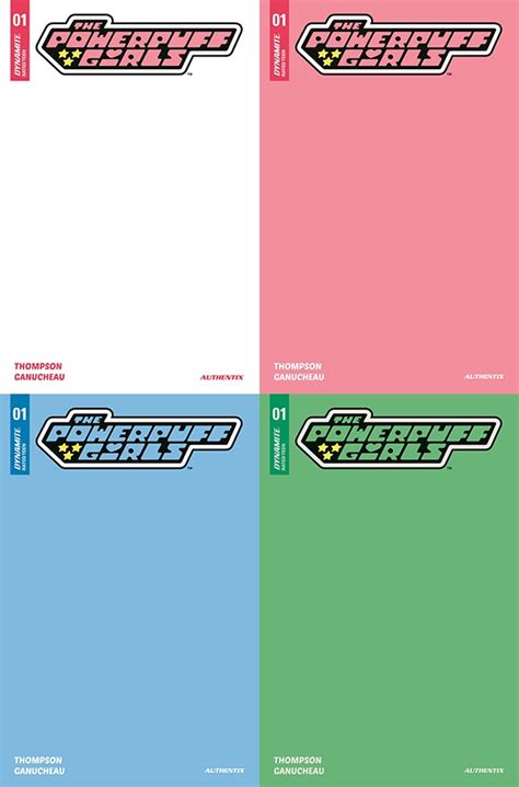 Dynamite® Powerpuff Girls 1 Blank Cover Set Of 4 Whitepinkblue