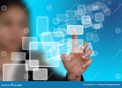 Virtual Touch Screen Interface Stock Image Image Of Cyberspace